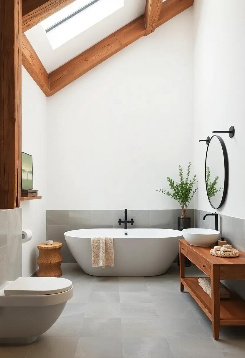 Embracing Nature: Creating a Rustic Bathroom Retreat with Exposed Beams ...